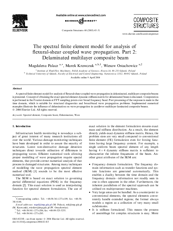 (PDF) The spectral finite element model for analysis of flexural-shear coupled wave propagation ...