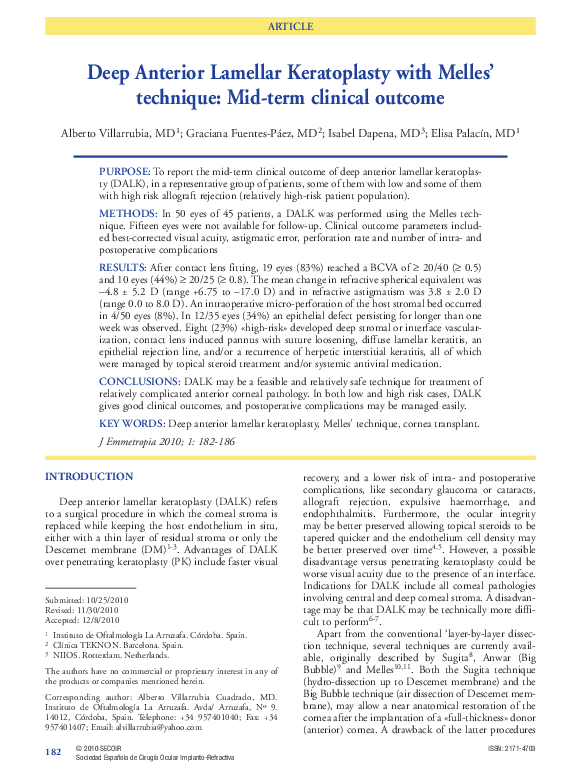 (PDF) Deep Anterior Lamellar Keratoplasty Using Big-Bubble Technique ...