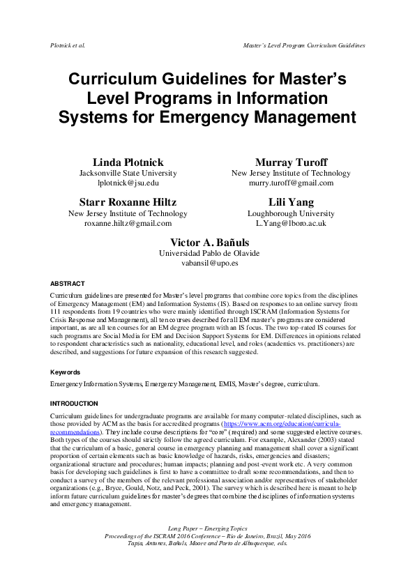 (PDF) Curriculum Guidelines for Master's Level Programs in Information ...