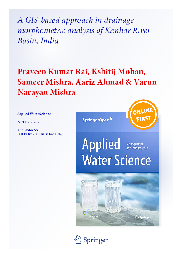 Pdf A Gis Based Approach In Drainage Morphometric Analysis Of Kanhar River Basin India