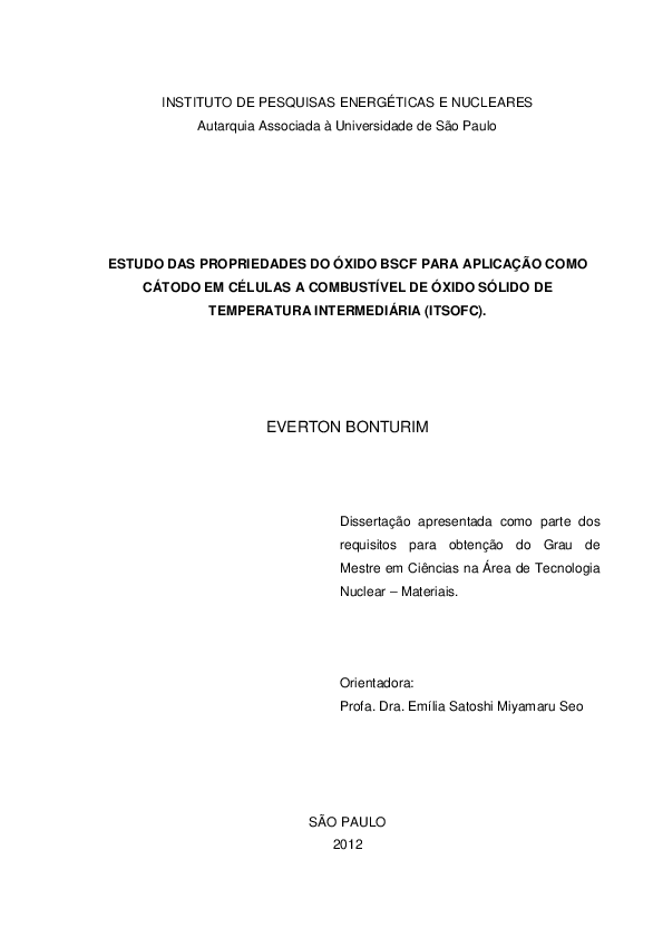 (PDF) Study of BSCF oxide properties for application as cathode in ...