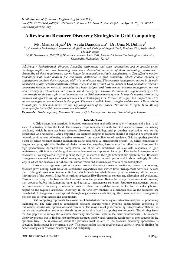 (PDF) A Review on Resource Discovery Strategies in Grid Computing