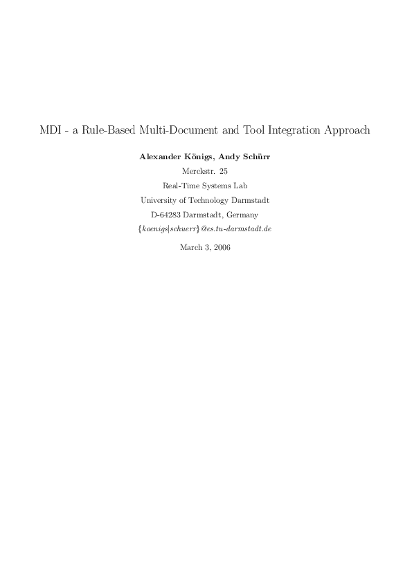 Pdf Mdi A Rule Based Multi Document And Tool Integration Approach