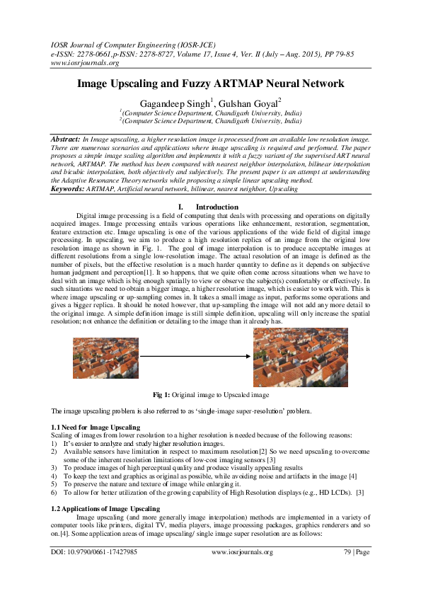 Pdf Image Upscaling And Fuzzy Artmap Neural Network Iosr Journals