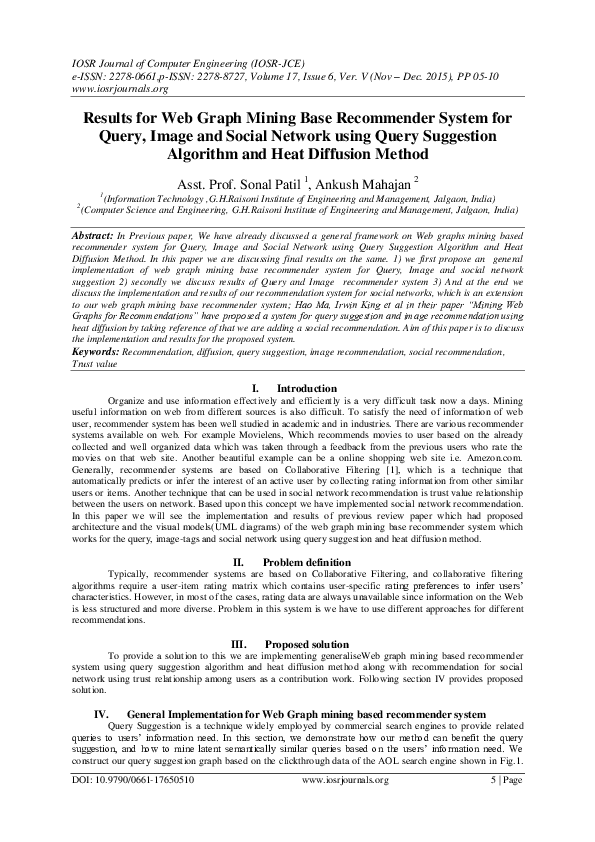 (PDF) Results for Web Graph Mining Base Recommender System for Query, Image and Social Network ...