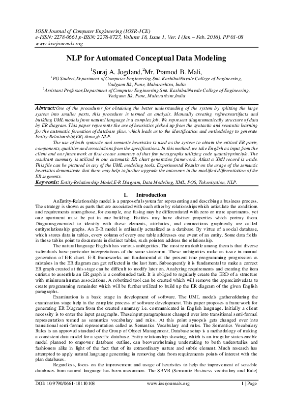 (PDF) NLP for Automated Conceptual Data Modeling