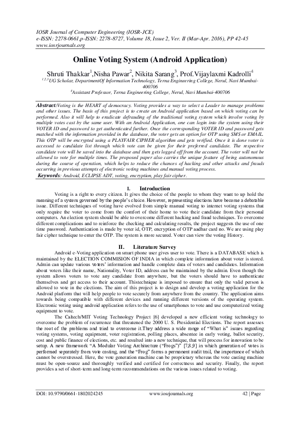 (PDF) Online Voting System (Android Application