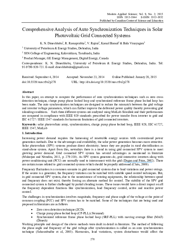 (PDF) Comprehensive Analysis of Auto Synchronization Techniques in ...