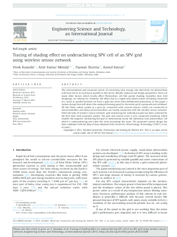 (PDF) Tracing of shading effect on underachieving SPV cell of an SPV ...