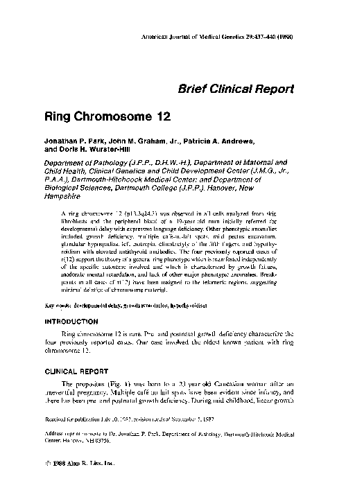 (PDF) Ring chromosome 12