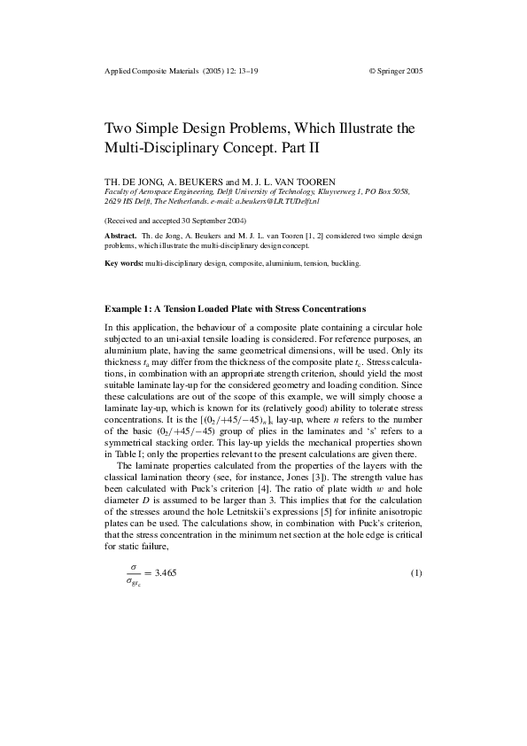 (PDF) Two Simple Design Problems, Which Illustrate the Multi ...