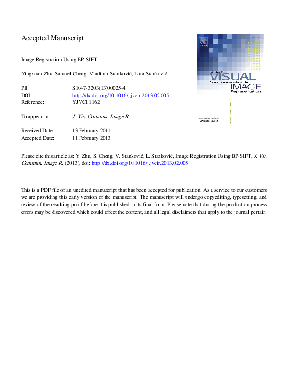 (PDF) Image registration using BP-SIFT