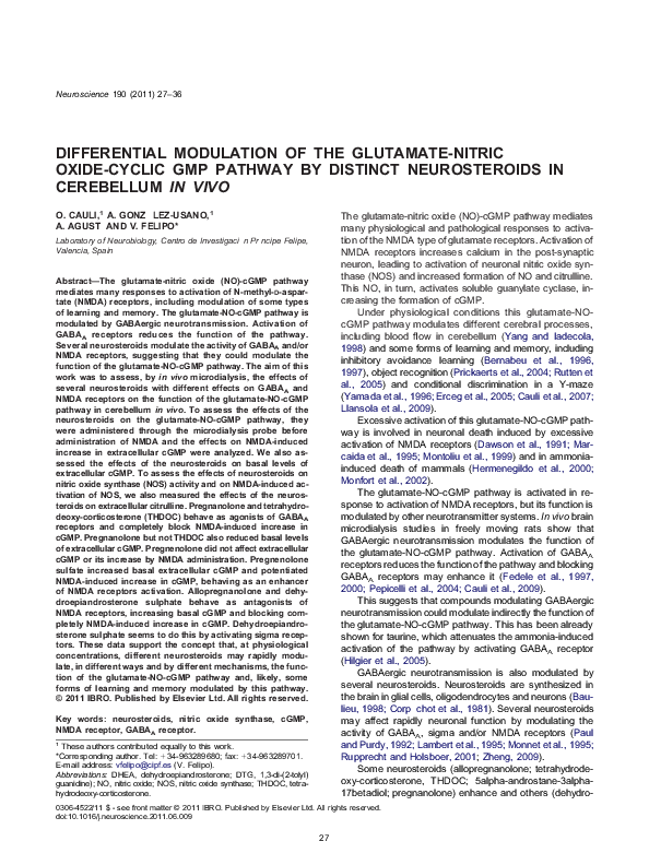 (PDF) Differential modulation of the glutamate-nitric oxide-cyclic GMP ...