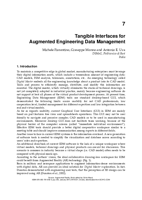 (PDF) Tangible Interfaces for Augmented Engineering Data Management