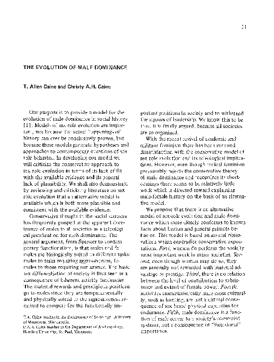 (PDF) The evolution of male dominance