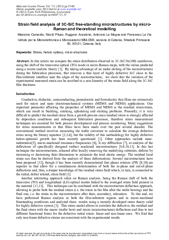 (PDF) Advanced Residual Stress Analysis on the Heteroepitaxial Growth of 3C-SiC/Si for MEMS ...