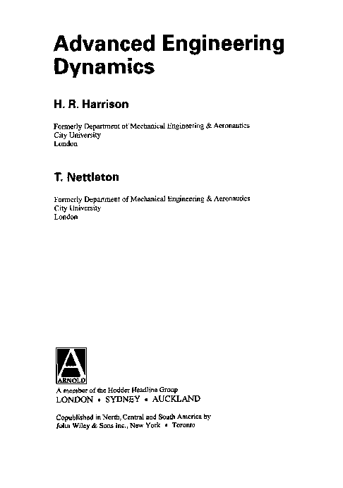 (PDF) Advanced Engineering Dynamics