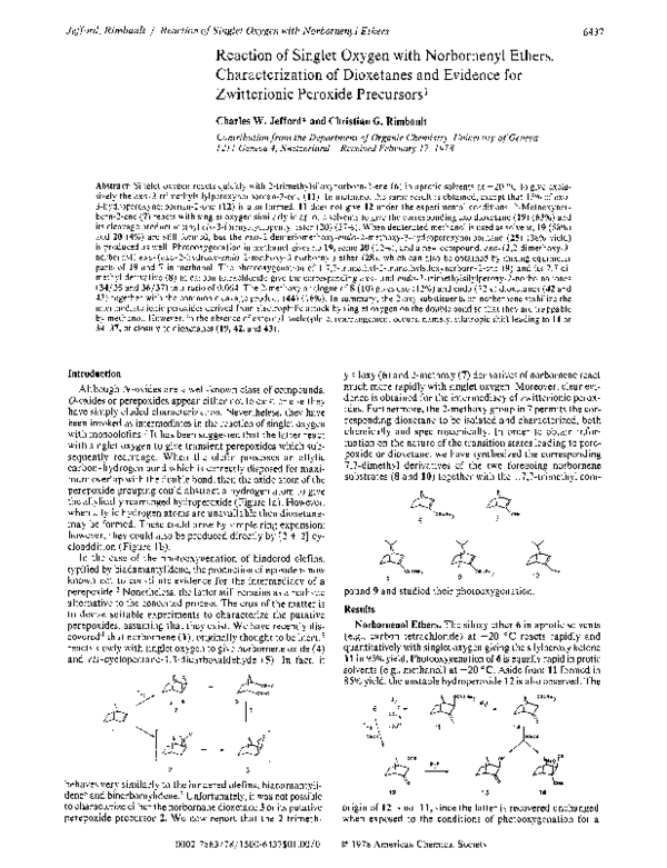 (PDF) Reaction of singlet oxygen with norbornenyl ethers ...
