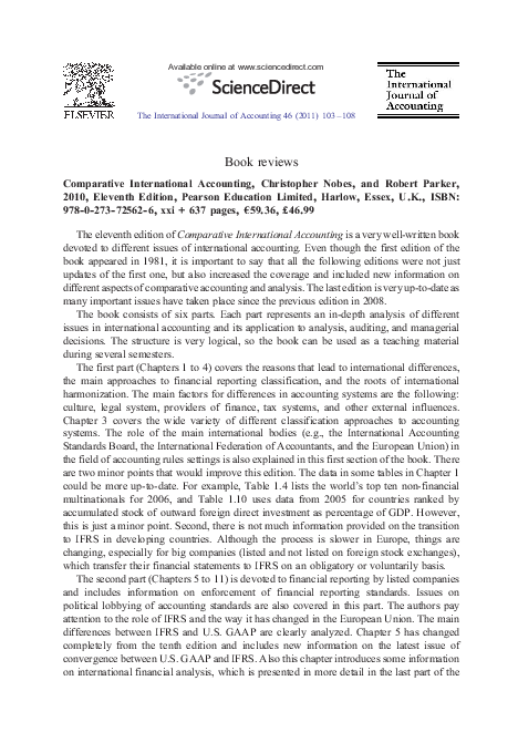 (PDF) Comparative International Accounting, Christopher Nobes, and ...