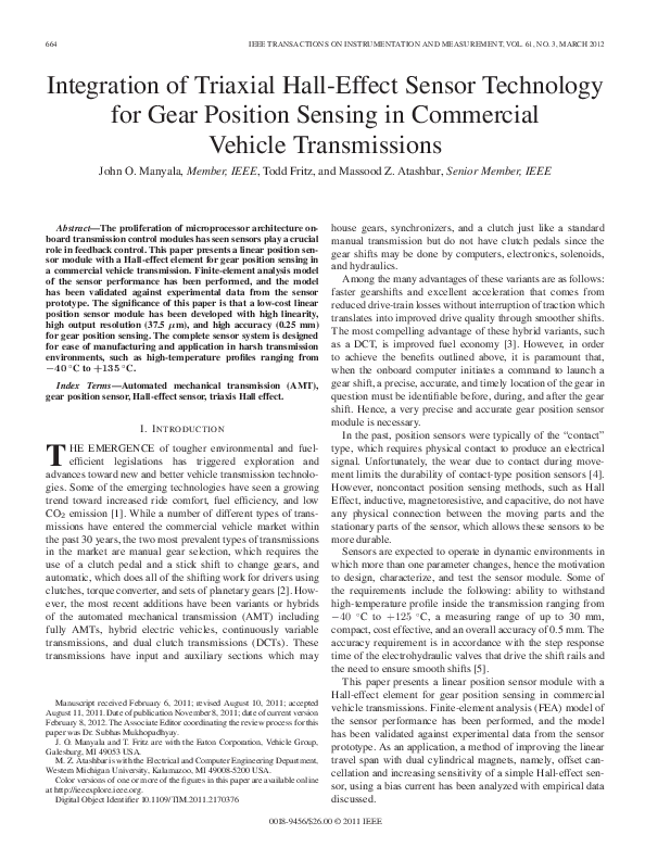 (PDF) Integration of Triaxial Hall-Effect Sensor Technology for Gear ...
