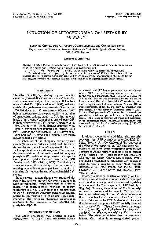 (PDF) Induction of mitochondrial Ca2+ uptake by mersalyl