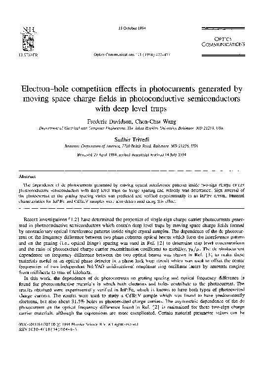 (PDF) Electron-hole competition effects in photocurrents generated by ...