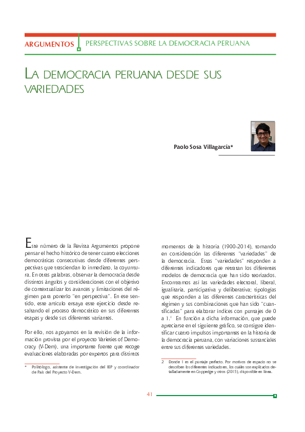 (PDF) Los impulsos de la democracia peruana y sus variedades | Paolo ...