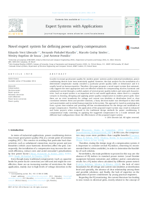 (PDF) Novel expert system for defining power quality compensators