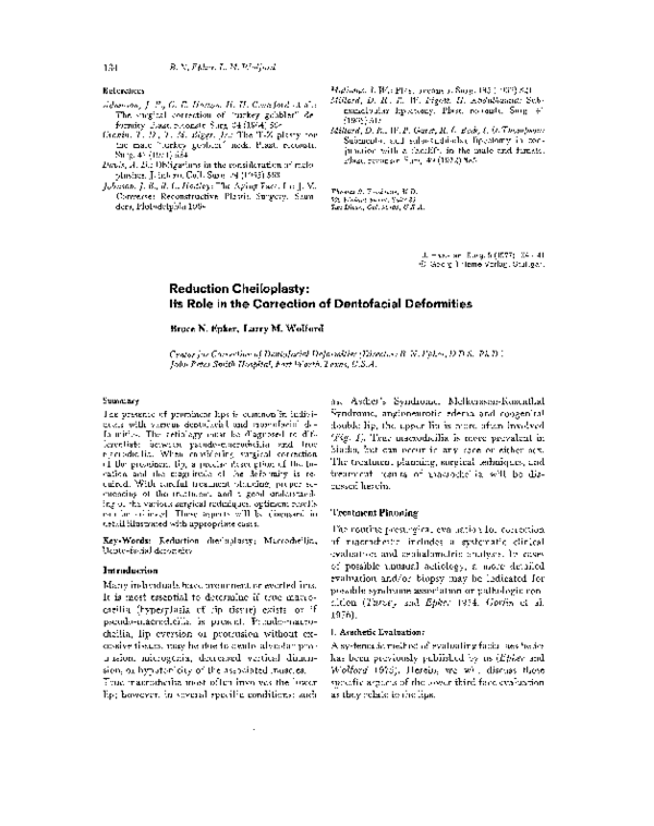 (PDF) Reduction cheiloplasty: its role in the correction of dentofacial ...