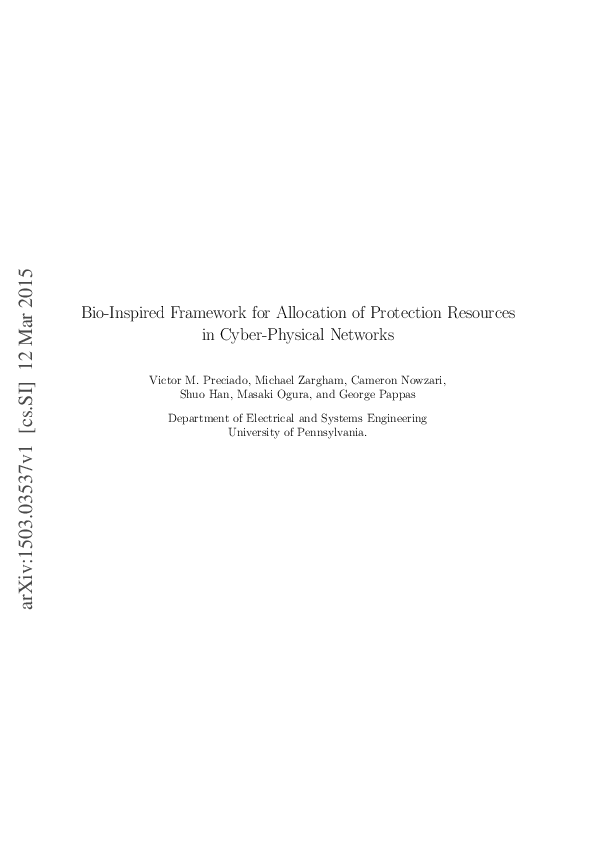 (PDF) Bio-Inspired Framework for Allocation of Protection Resources in ...