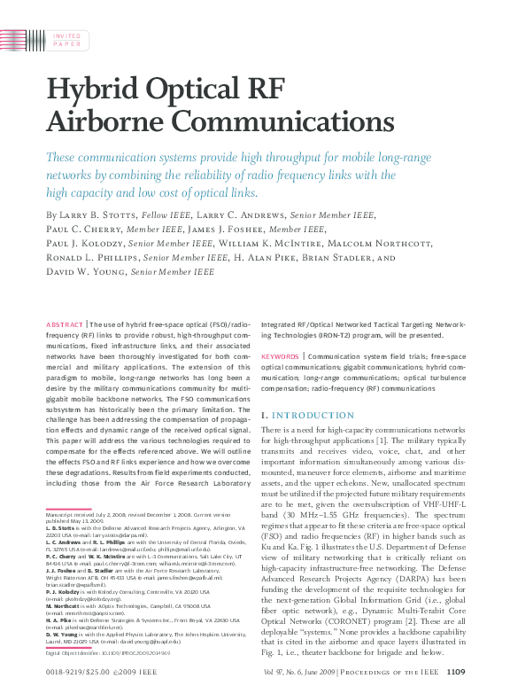 (PDF) Hybrid Optical RF Airborne Communications