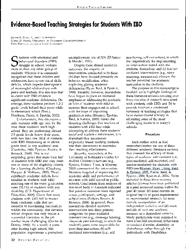 (PDF) Evidence-Based Teaching Strategies That Really Work for Children ...