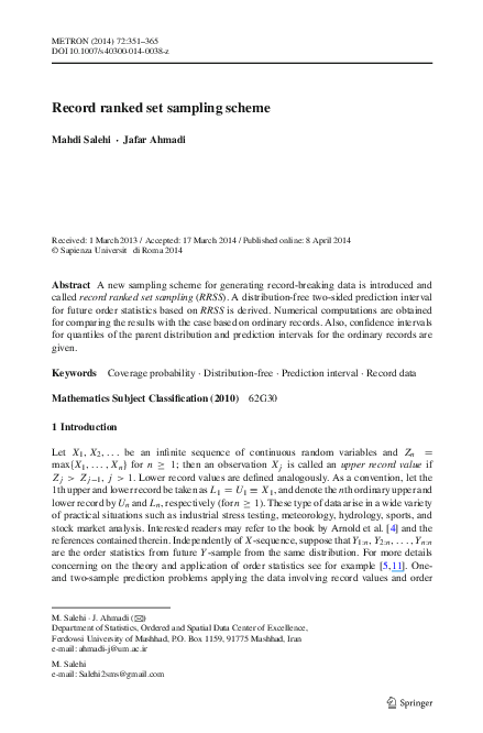 (PDF) Record ranked set sampling scheme