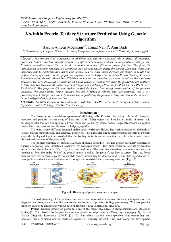 (PDF) Ab-Initio Protein Tertiary Structure Prediction Using Genetic ...