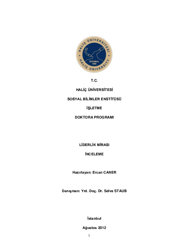 (PDF) Liderlik Mirası - Leadership Legacy