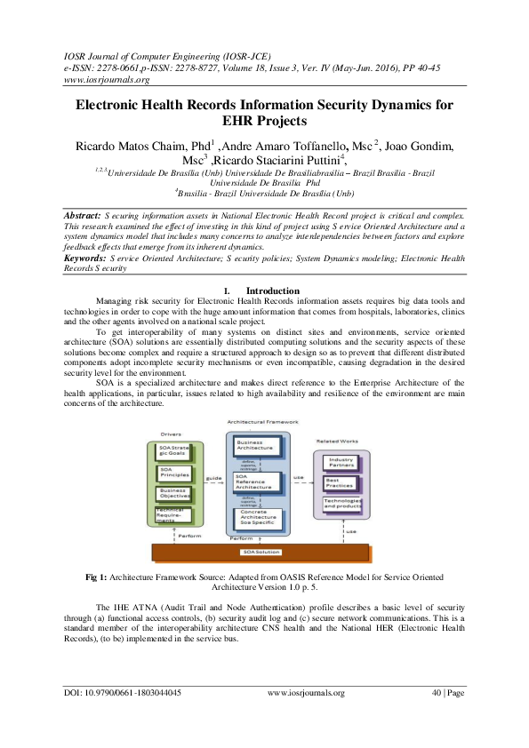 (PDF) Electronic Health Records Information Security Dynamics for EHR ...