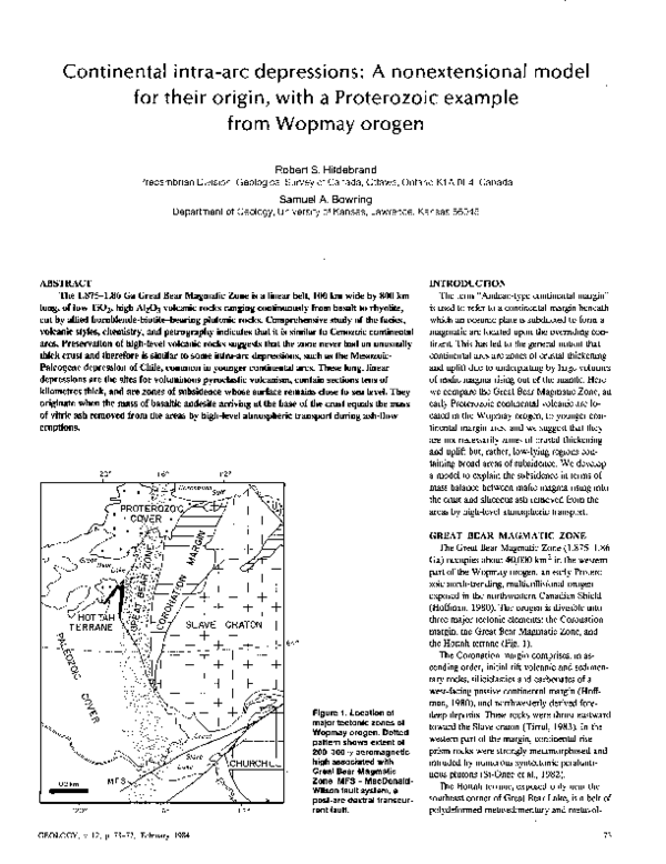 (PDF) Continental intra-arc depressions: A nonextensional model for ...