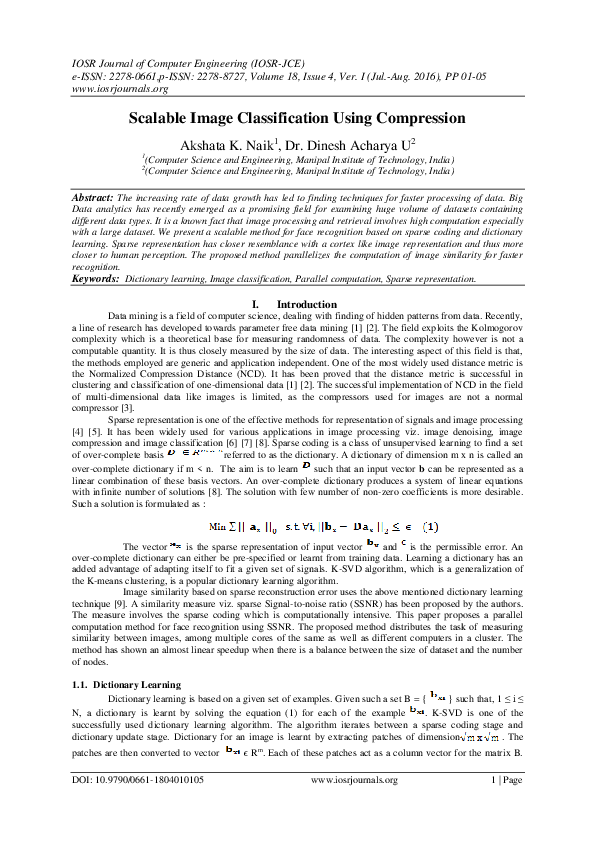 (PDF) Scalable Image Classification Using Compression