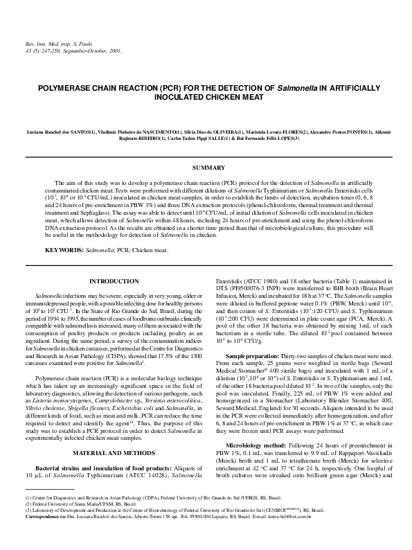 Pdf Polymerase Chain Reaction Pcr For Detection Of Brucella Melitensis In Goat Milk