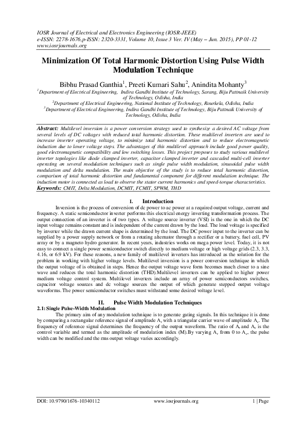 (PDF) Reduction of Total Harmonic Distortion using Multipulse Cycloconverter | IRJET Journal ...