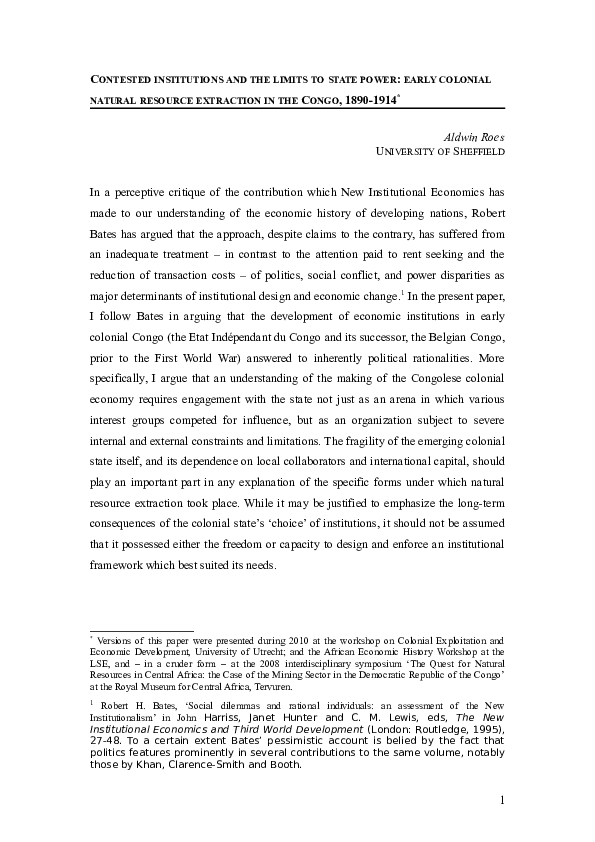 (DOC) Contested institutions and the limits to state power: early ...