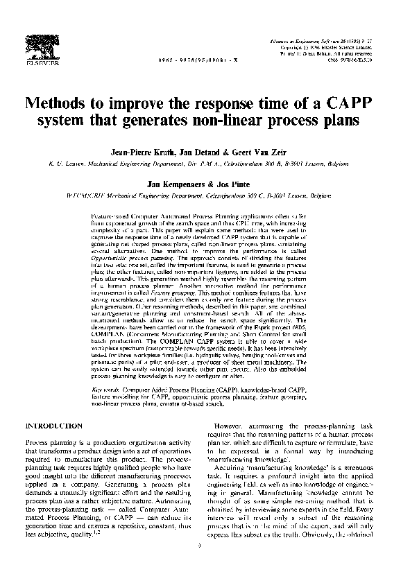 (PDF) Methods to improve the response time of a CAPP system that ...