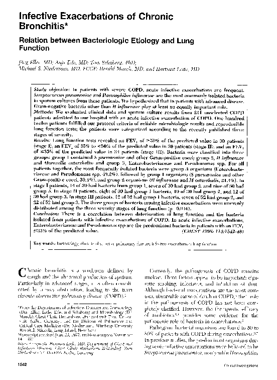 (PDF) Infective Exacerbations of Chronic Bronchitis