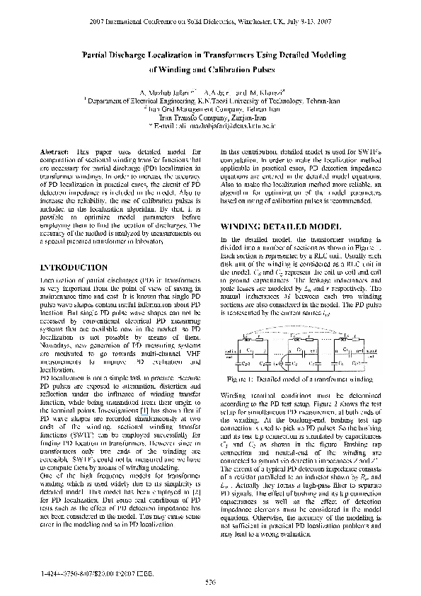 (PDF) Partial discharge localization in transformers using monopole and log-spiral UHF sensors