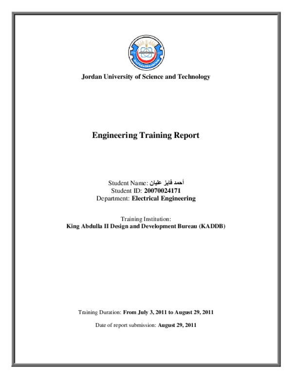 (PDF) Engineering Training Report