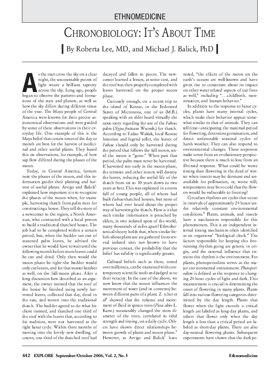 (PDF) Chronobiology: It’s About Time