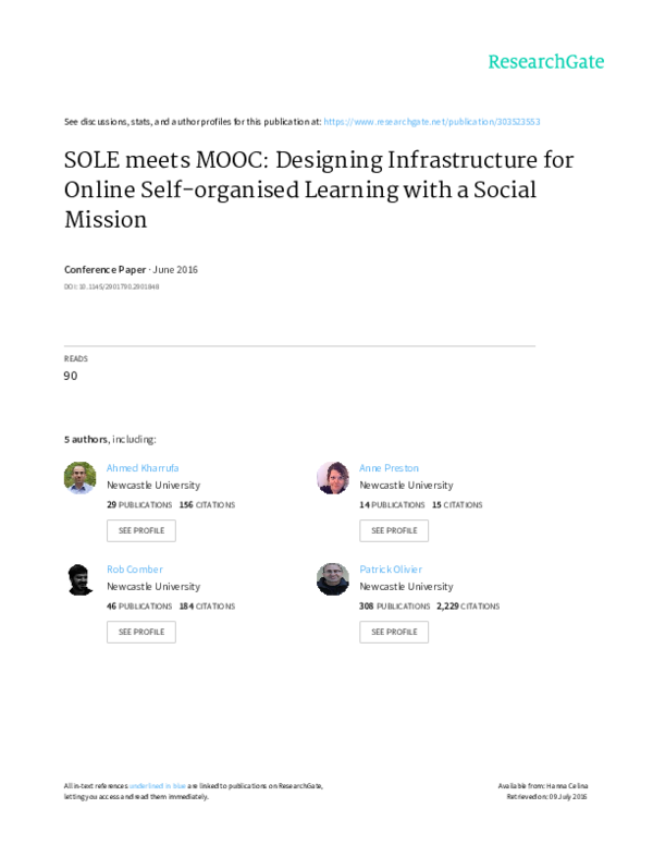 (PDF) SOLE meets MOOC: Designing Infrastructure for Online Self ...