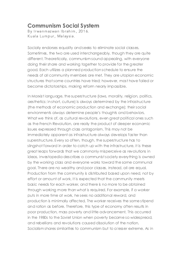 (PDF) Communism Social System