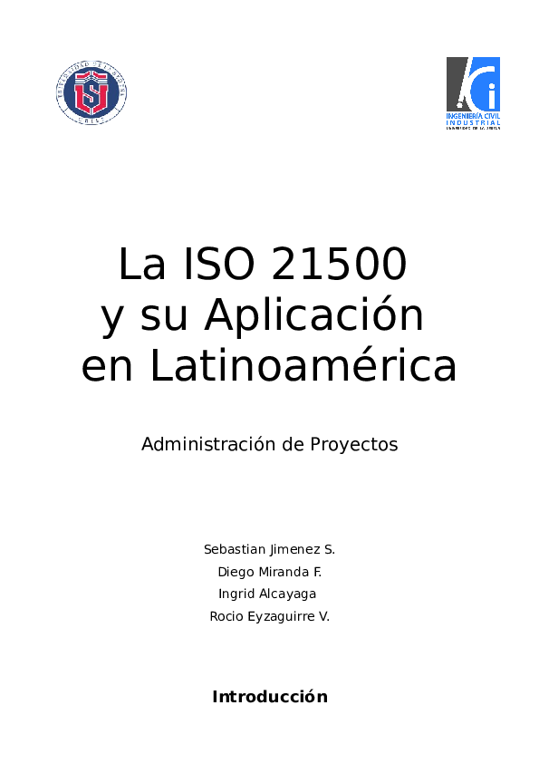 (DOC) La ISO 21500 y su Aplicación en Latinoamérica