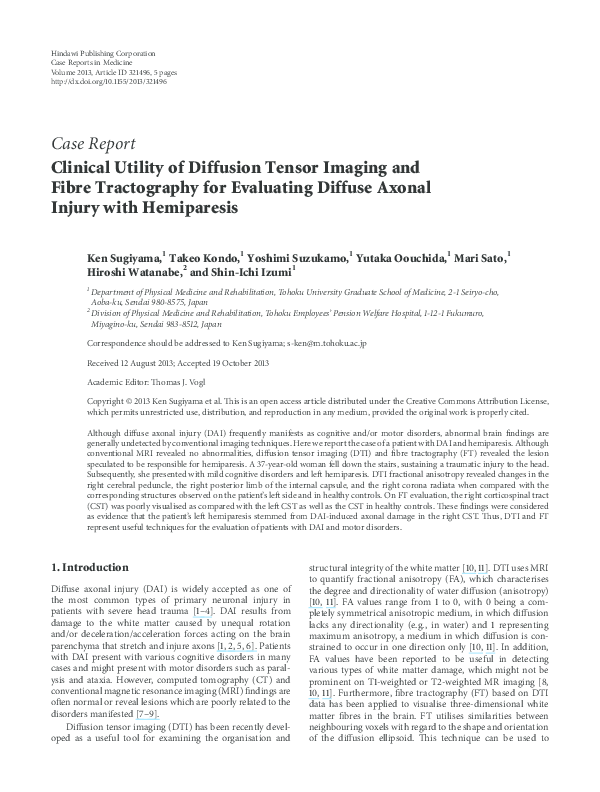 (PDF) Clinical utility of diffusion tensor imaging and fibre ...